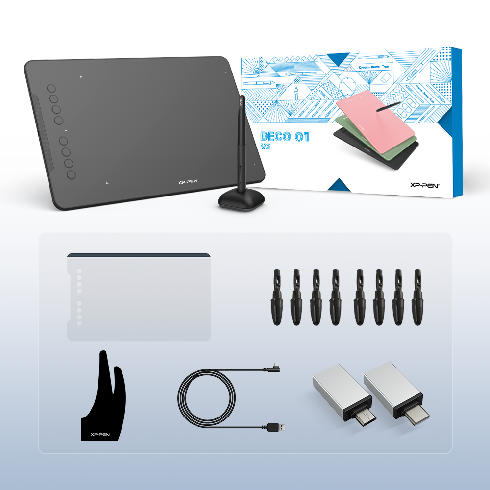 XPPen Deco 01 V2 Graphics Drawing Tablet compatible con conexiones con dispositivos Android ...